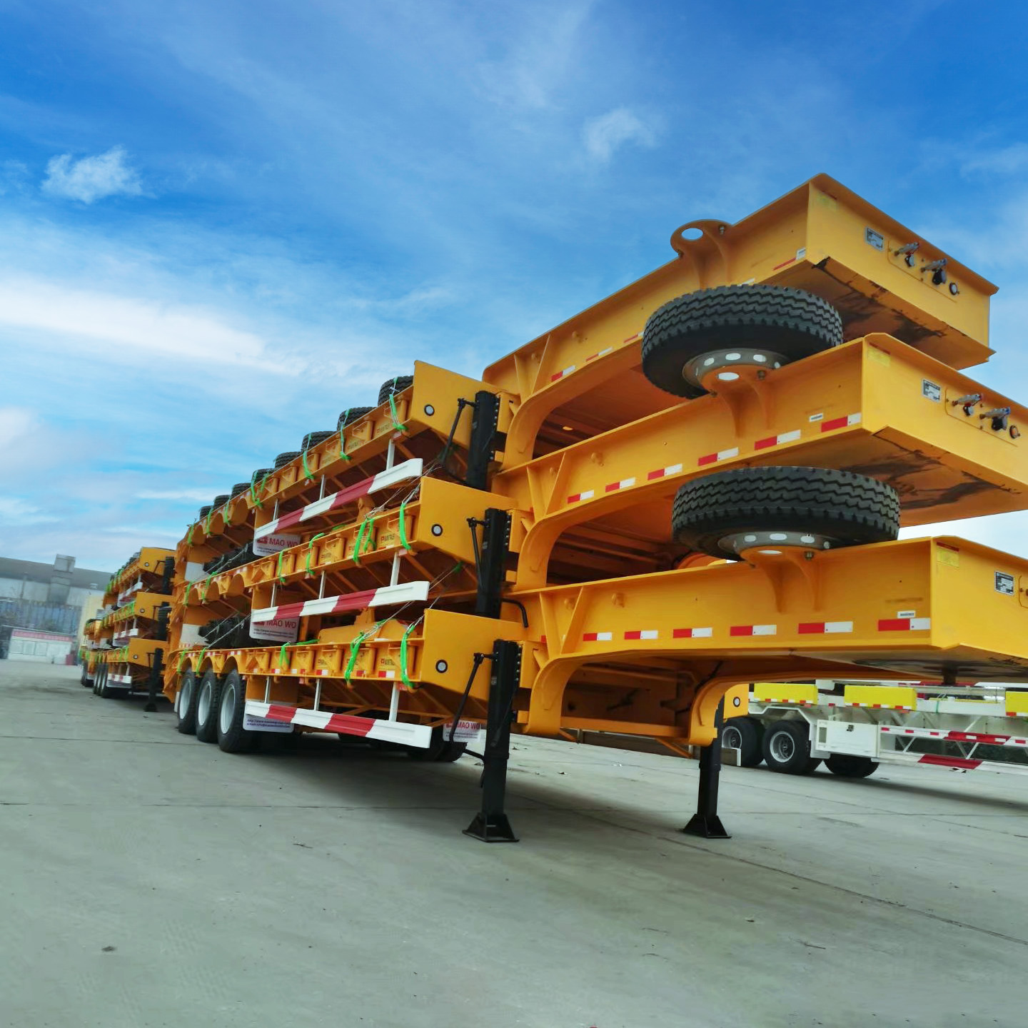 80T Capacity with 4 Axles Fixed Gooseneck FGN Low Bed Trailer with 8m ...