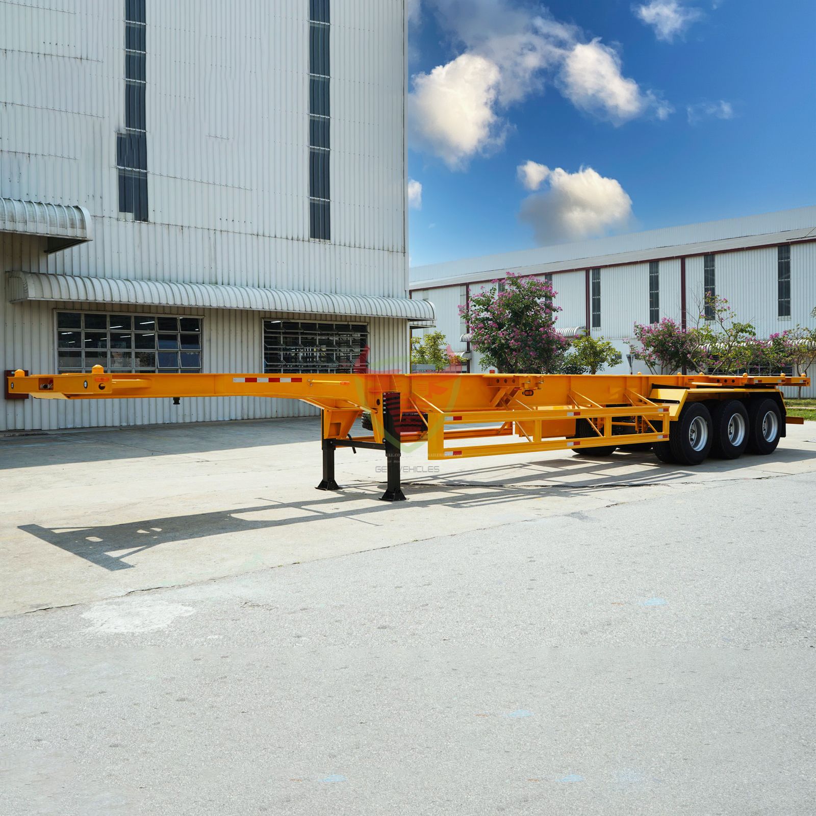 40ft Skeleton Semi Trailer with 3 Axles And Straight Beam for Container ...