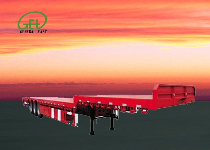 53ft Low Platform Flatbed Semi Trailer , 60T Flatbed Semi Trailer ...