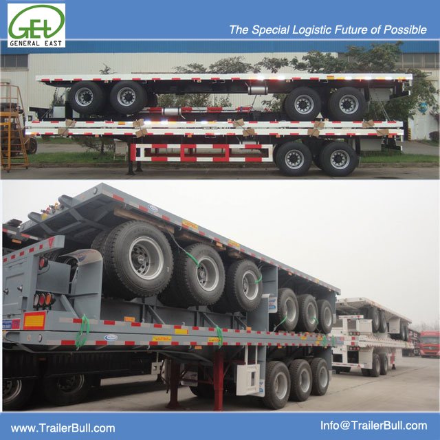 40ft Super Single Tire Flatbed Semi Trailer with Light Dead Weight ...