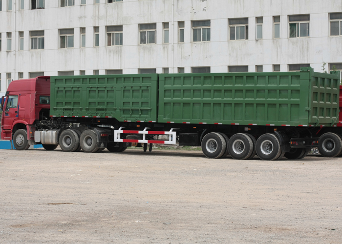 Multi-purpose Dump Semi trailer with 2 box and different hydraulic ...