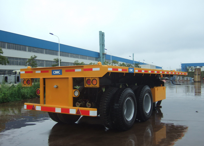 20ft 40T heavy duty FlatBed Semi Trailer with 2 BPW axles for 20 feet ...