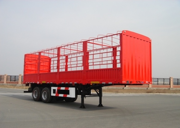 10m Drop Side Trailer 2 Axles with Side Wall And Cargo Fence for Bulky ...